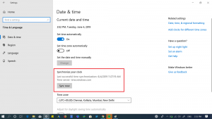 Now its Easy to Synchronize Clock in the Windows 10, 2019 Update