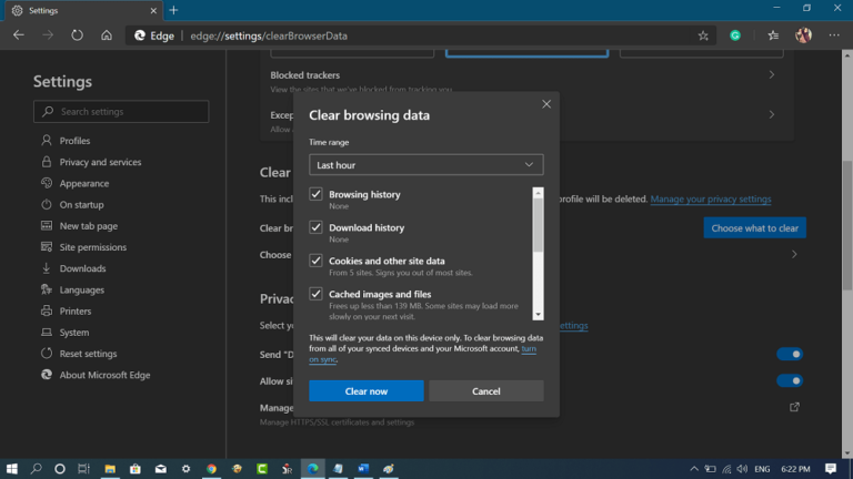 How to Clear Browsing Data (Cache, Cookies..) in Edge Chromium