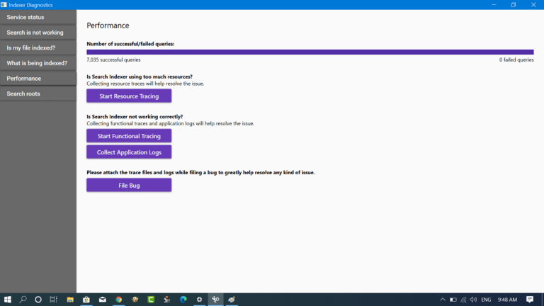 Download Indexer Diagnostics app for Windows 10 from Microsoft Store