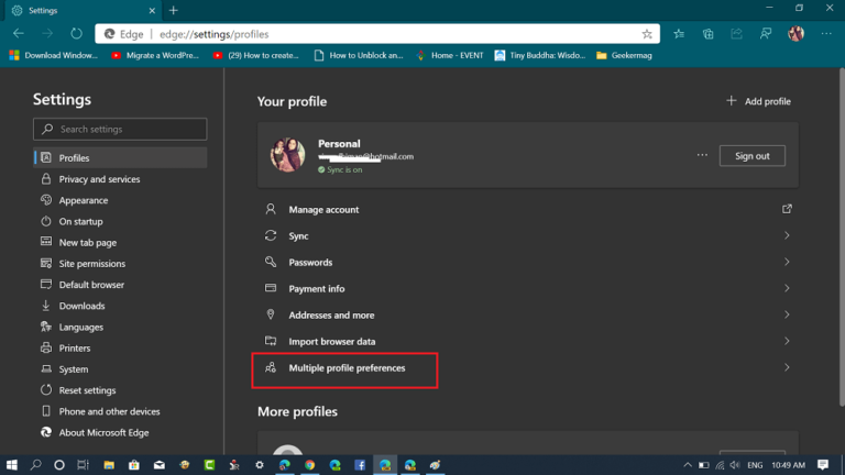 Automatic Profile Switching Enable And Disable For Multiple Profiles In Edge