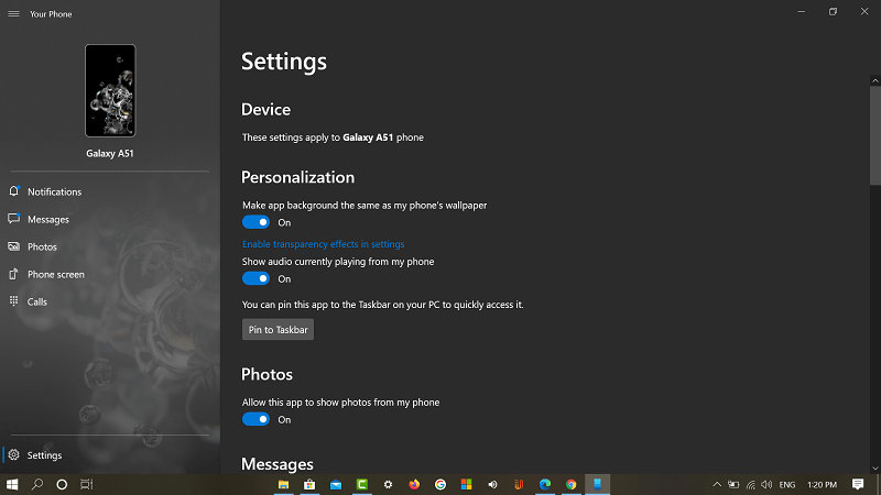 How to Link Android Phone to Windows 10 PC using Your Phone App