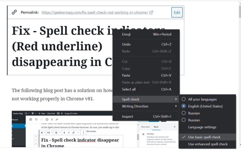 Fix - Spell check indicators (Red underline) disappearing in Chrome v81 Fix - Spell check indicators (Red underline) disappearing in Chrome v81