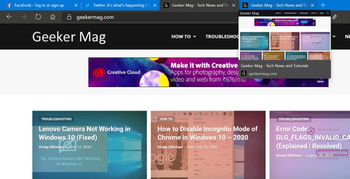 How to Enable or Disable "Show tab preview on hover" in Edge