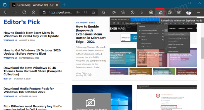 How to Enable or Disable Internet Explorer Mode in Microsoft Edge