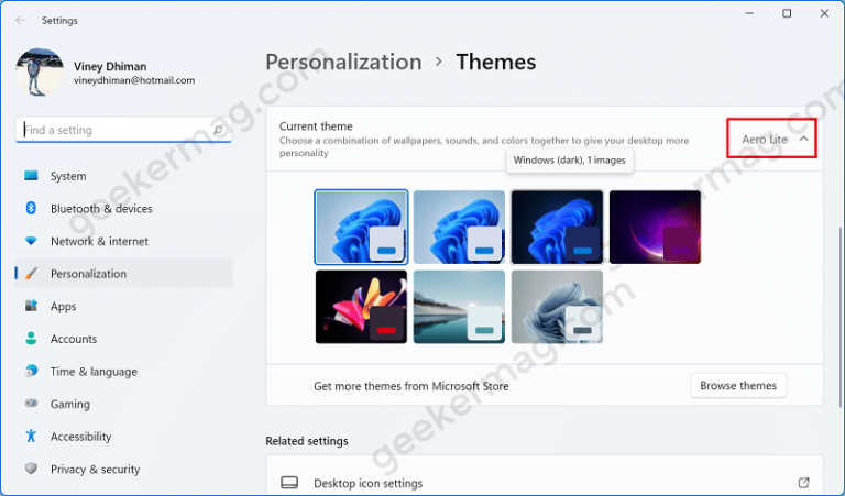 How to Enable & Delete Hidden Aero Lite Theme in Windows 11