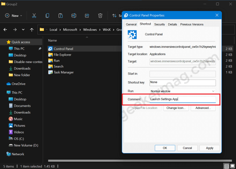 How to Rename Shortcuts Of WinX + X Quick Link Menu in Windows 11