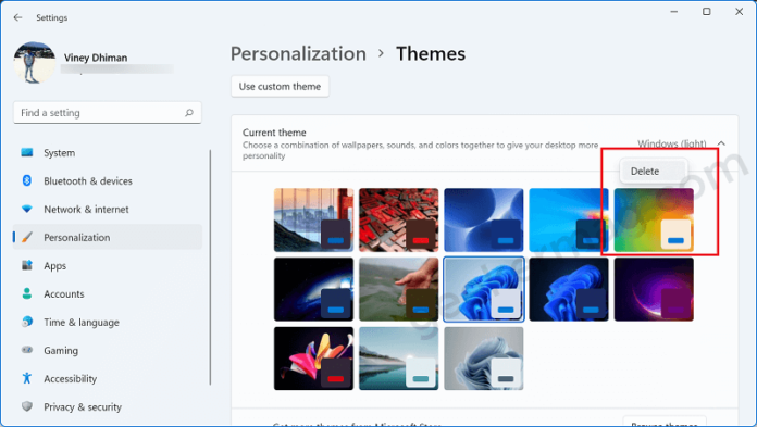 How to Install And Remove Theme in Windows 11
