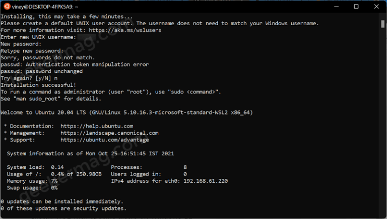 How to Install Windows Subsystem for Linux (WSL) on Windows 11