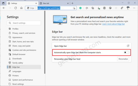 How to Show Edge Web Widget in Windows 10 Taskbar