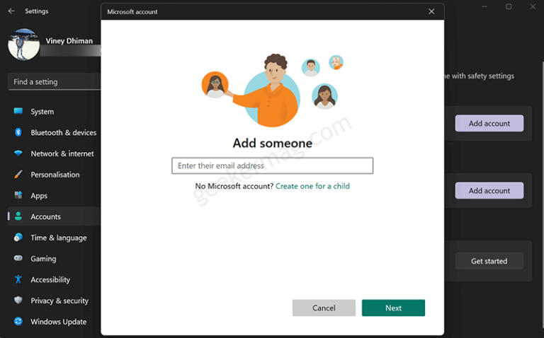How to Add or Remove Family Member Account in Windows 11 PC