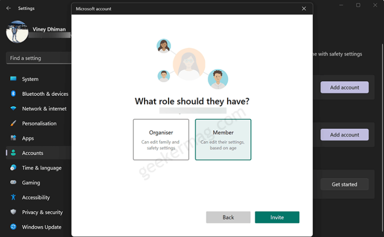 How to Add or Remove Family Member Account in Windows 11 PC