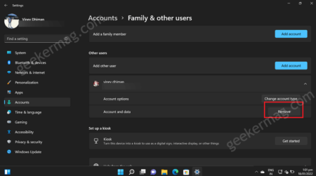 How to Add or Remove Family Member Account in Windows 11 PC