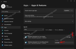 How to Uninstall Windows Subsystem for Linux (WSL) on Windows 11