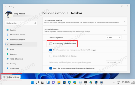 Fix - Clock and Date Missing in Taskbar after Upgrading to Windows 11