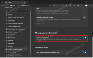 Use Performance Detector in Edge to Detect & Fix Tab Performance issues