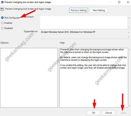 How to Disable Option "Change Lock Screen Background" in Windows 11
