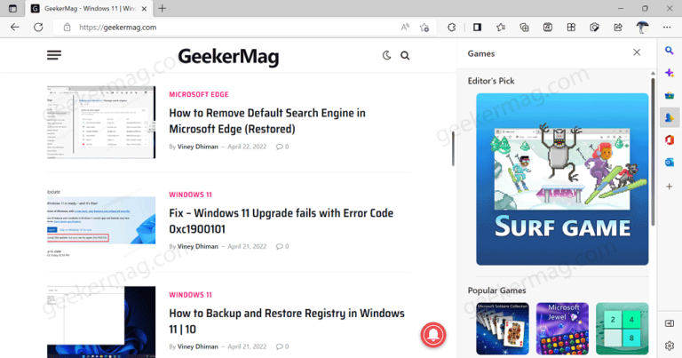 Microsoft Edge gets New Sidebar for Apps