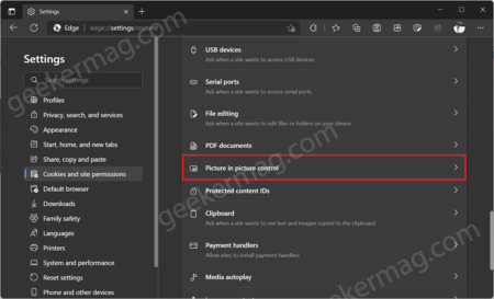 Enable or Disable Picture in Picture (PIP) Button in Microsoft Edge