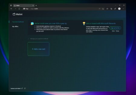 Microsoft Edge getting a new 'Wallet' feature in Windows 11/10