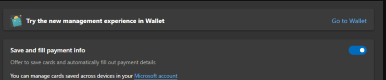 Microsoft Edge getting a new 'Wallet' feature in Windows 11/10