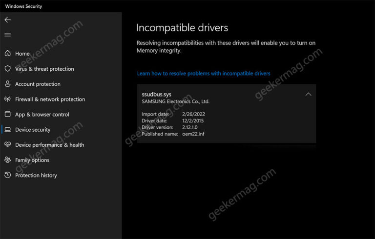 Fix - Can't Turn On Memory Integrity in Windows 11 Due to Incompatible ...