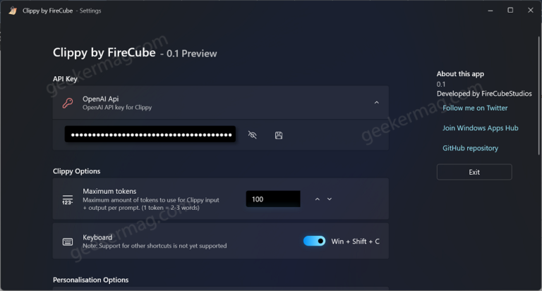 How to Install or Get Clippy on Windows 11/10 with ChatGPT AI