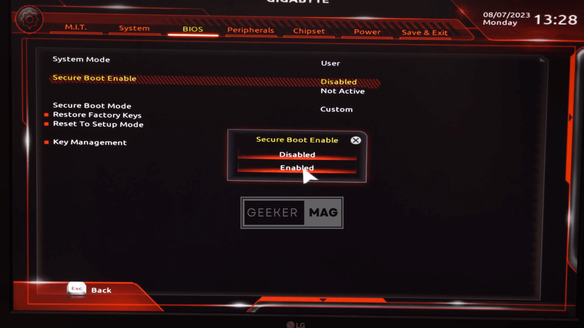 Fix Secure Boot Can Be Enabled When System In User Mode